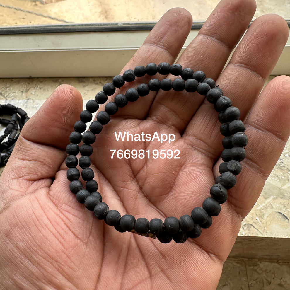 1 round Black Tulsi Mala 18 inch – Pure Tulsi mala : Original Tulsi ...